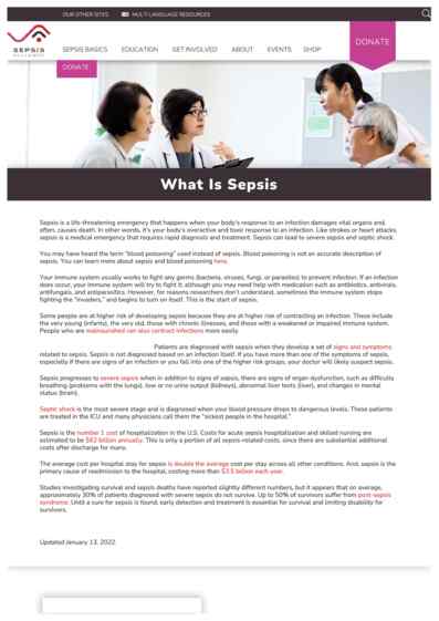 Sepsis Basics | Washington State Hospital Association